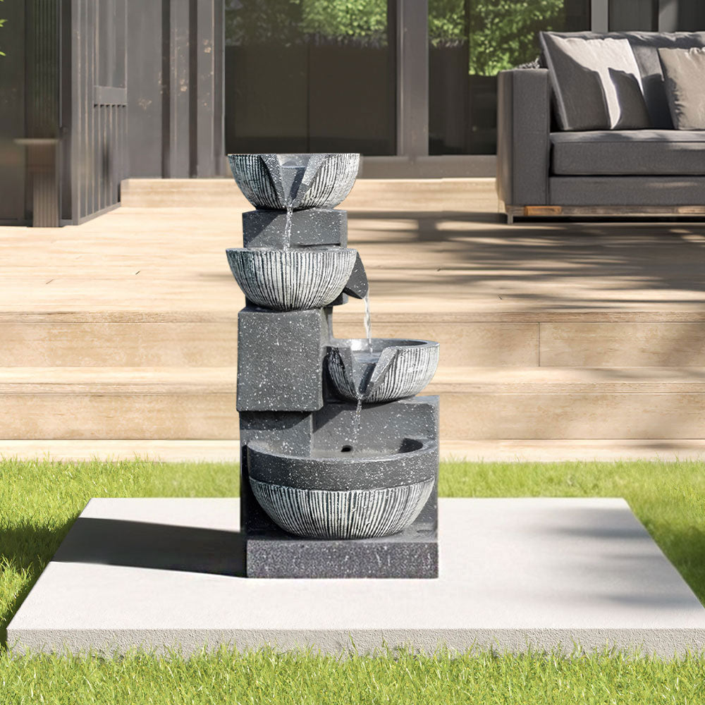 Outdoor Solar Power Garden Water Feature Fountain Rockery Decor – sorangLtd