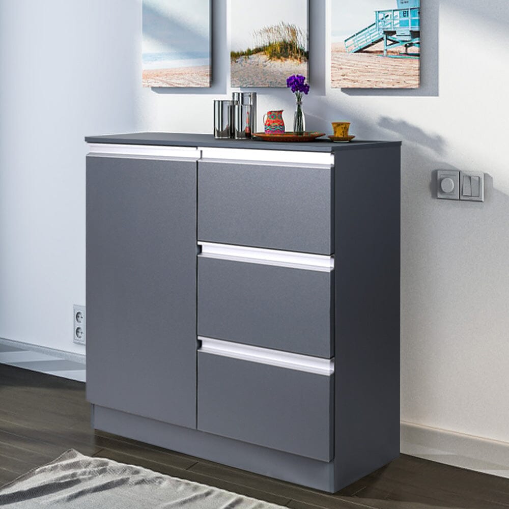 80cm W Grey Sideboard Cabinet with 3 Drawers – sorangLtd
