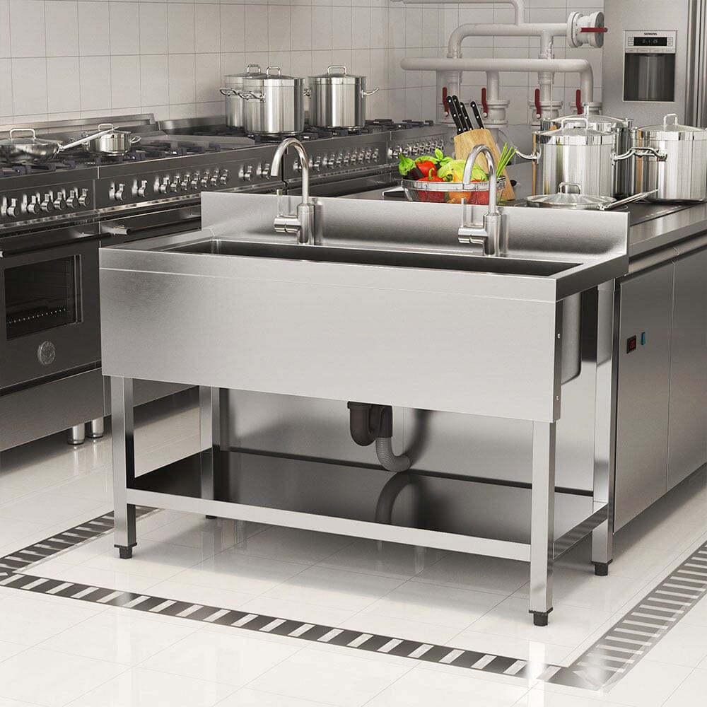 Premium Stainless Steel Deep Sink with Front Surround and Shelf – sorangLtd
