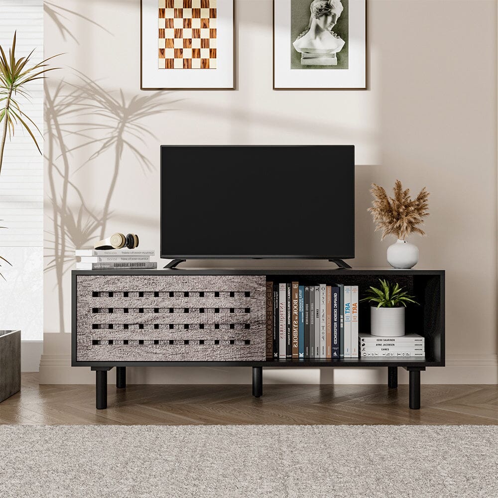 Direct Slatted Sliding Door TV Stand – sorangLtd
