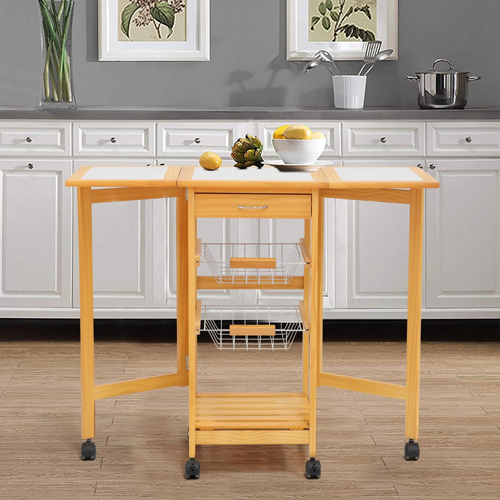 Extendable Kitchen Cart Folding Kitchen Trolley – sorangLtd