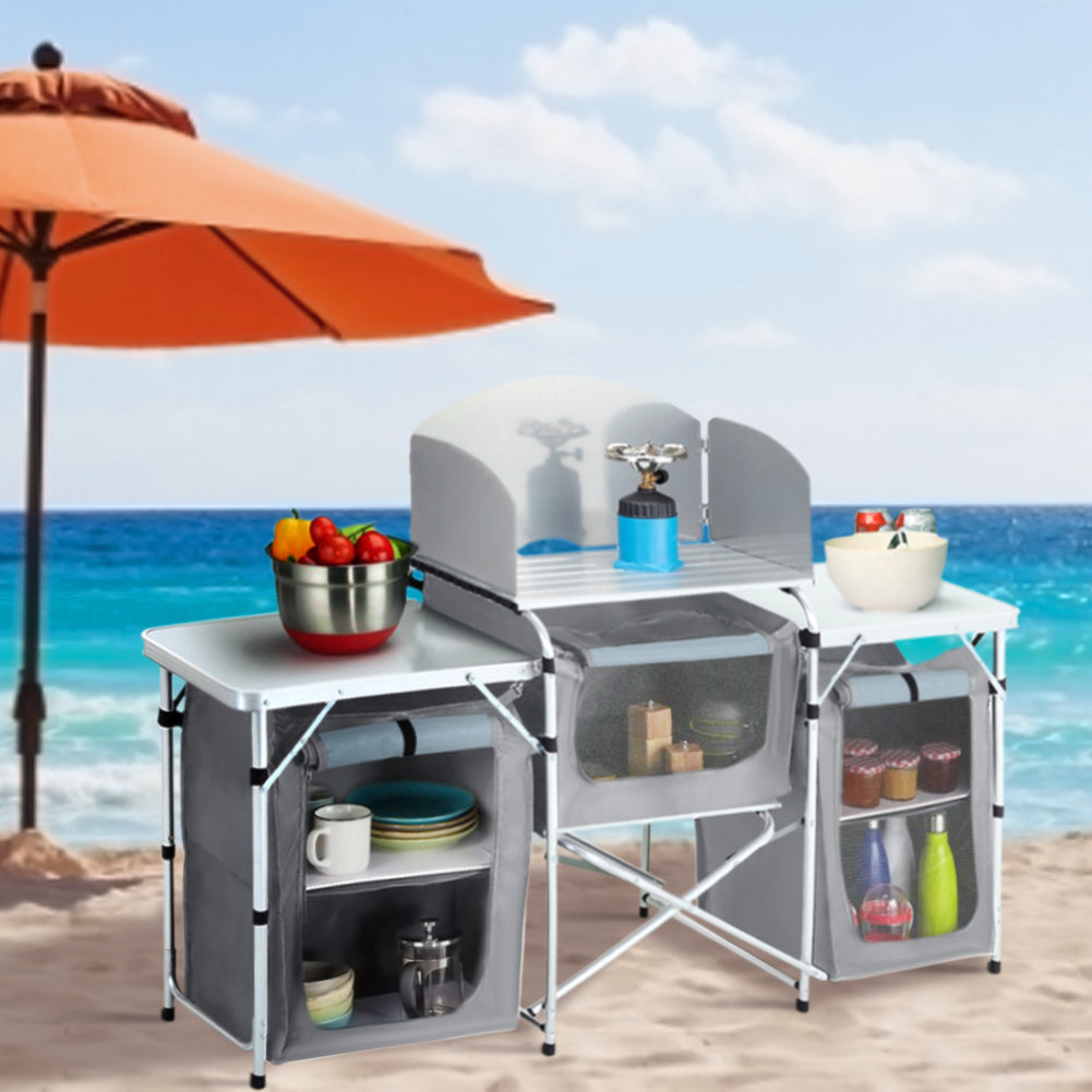Camping Kitchen Stand Unit Storage Portable Outdoor – sorangLtd