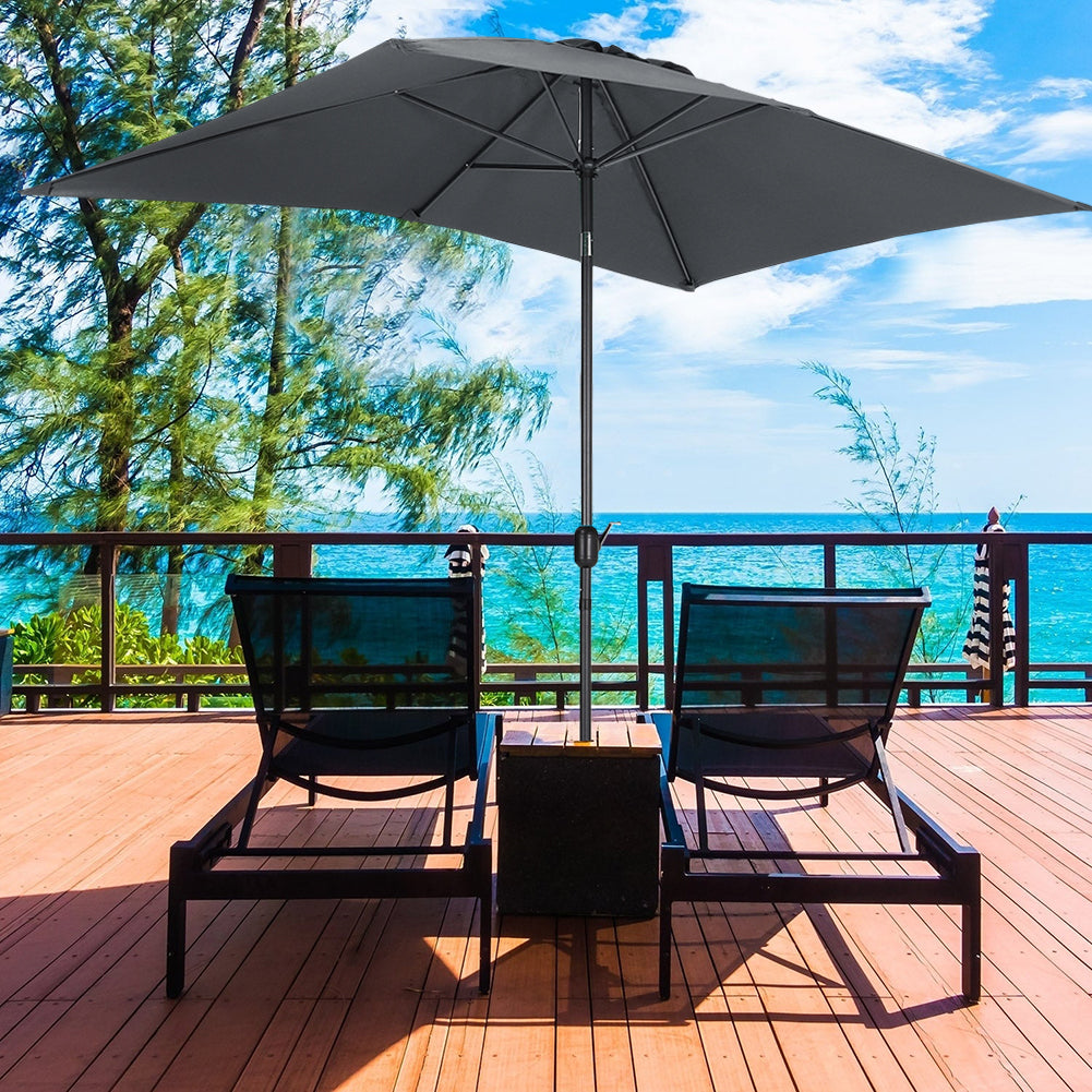 Livingandhome Rectangular Rotating Patio Parasol for Outdoor Sunshade ...
