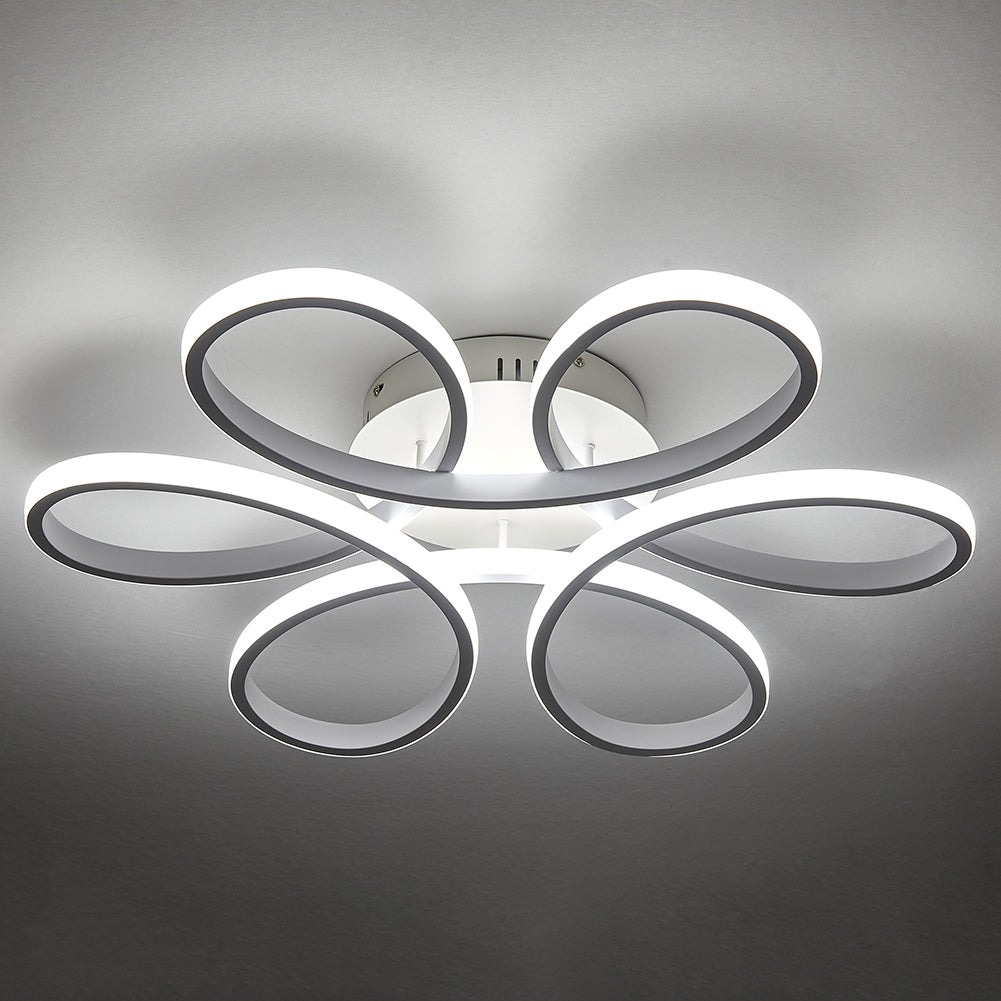 Modern Acrylic Light-adjusted Petal LED Semi Ceiling Light – sorangLtd