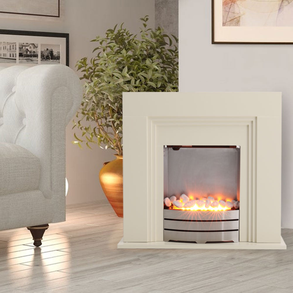W81cm Electric Fireplace Suite Surround Free Standing Electric Fire ...