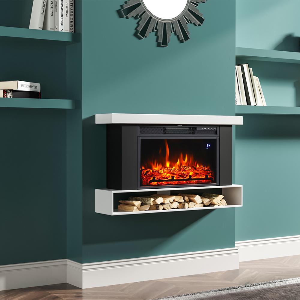 2KW Large LED Standing Electric Fireplace 7 Flame Colours with Remote ...