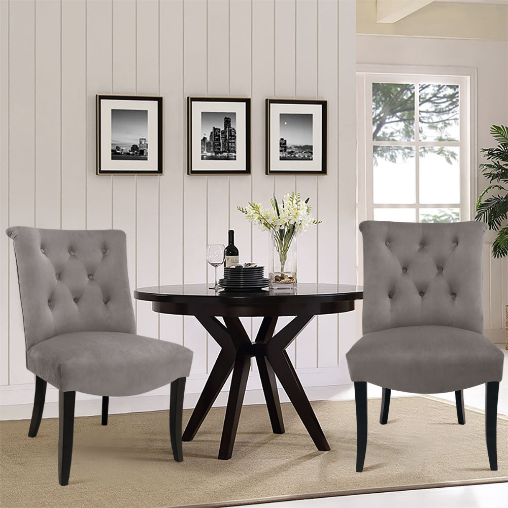 Set of 2 Contemporary Chesterfield Dining Chairs – sorangLtd